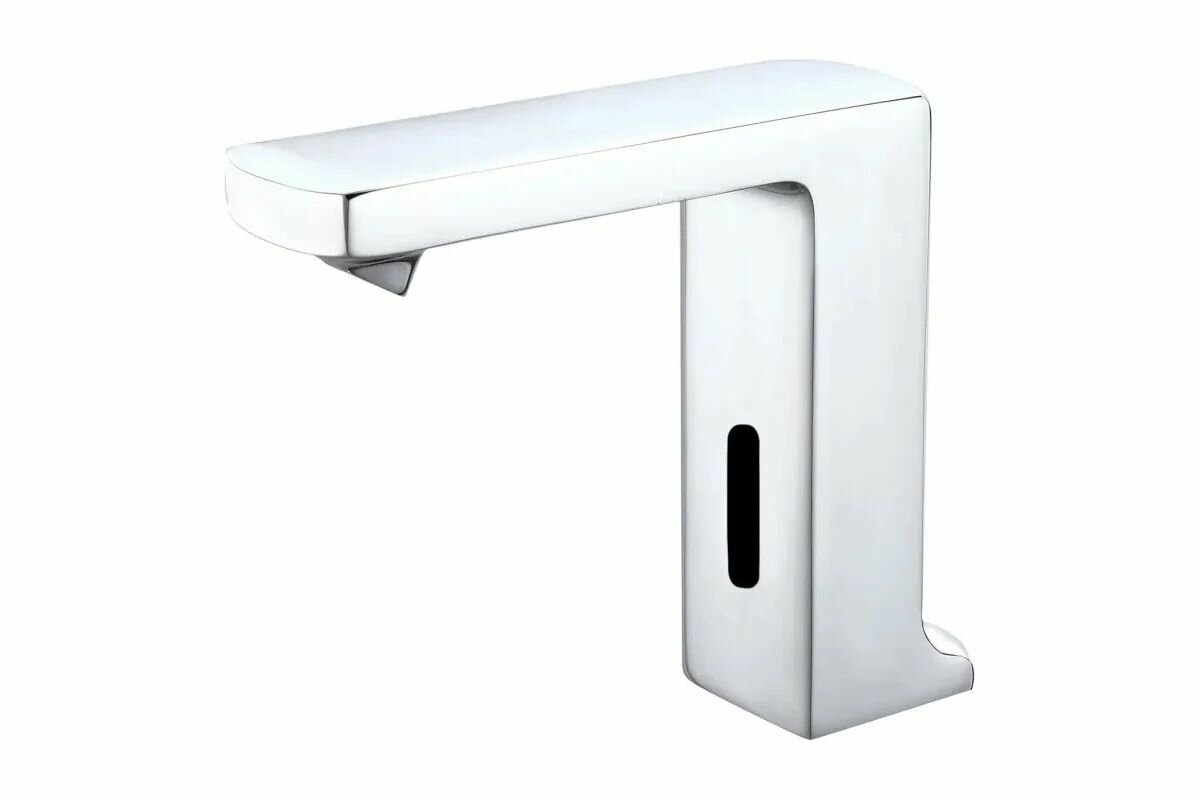 Смеситель BOOU, сенсорный, для умывальника, современный стиль, глянцевый, серебристый