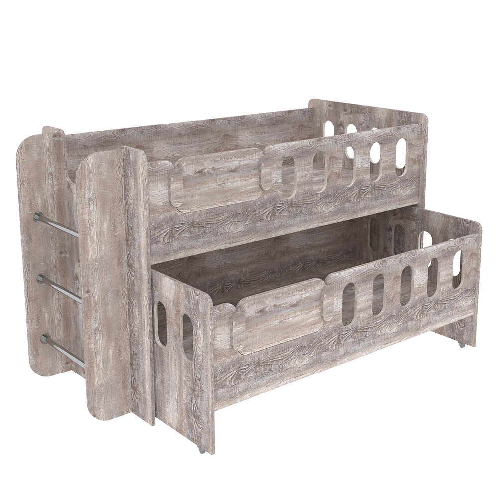 Двухъярусная выкатная кровать Чудо 9 80x160 Бетон