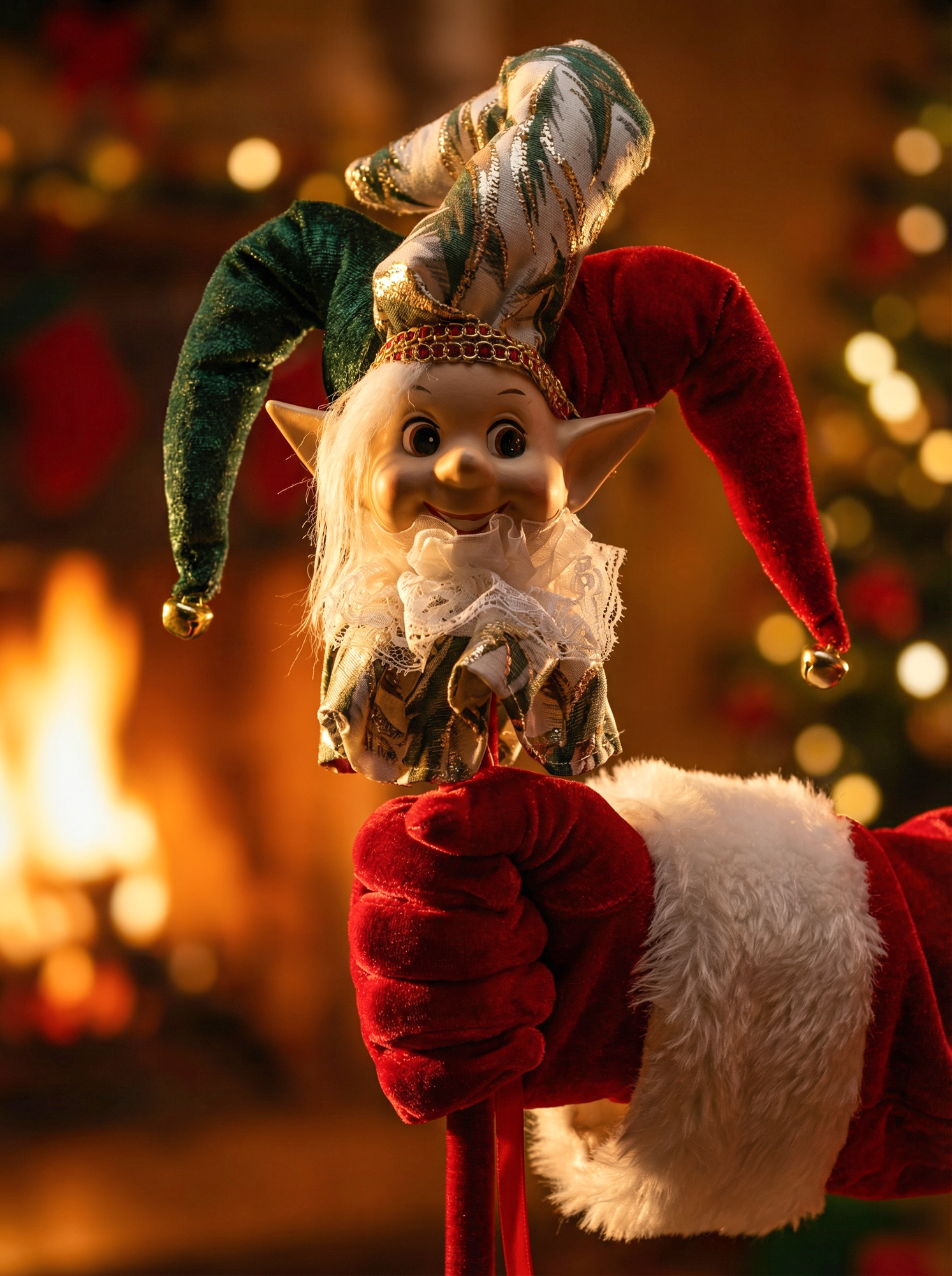 Новогодний декор для дома-Новогодняя игрушка Арлекин (голова), 55 сантиметров, красный