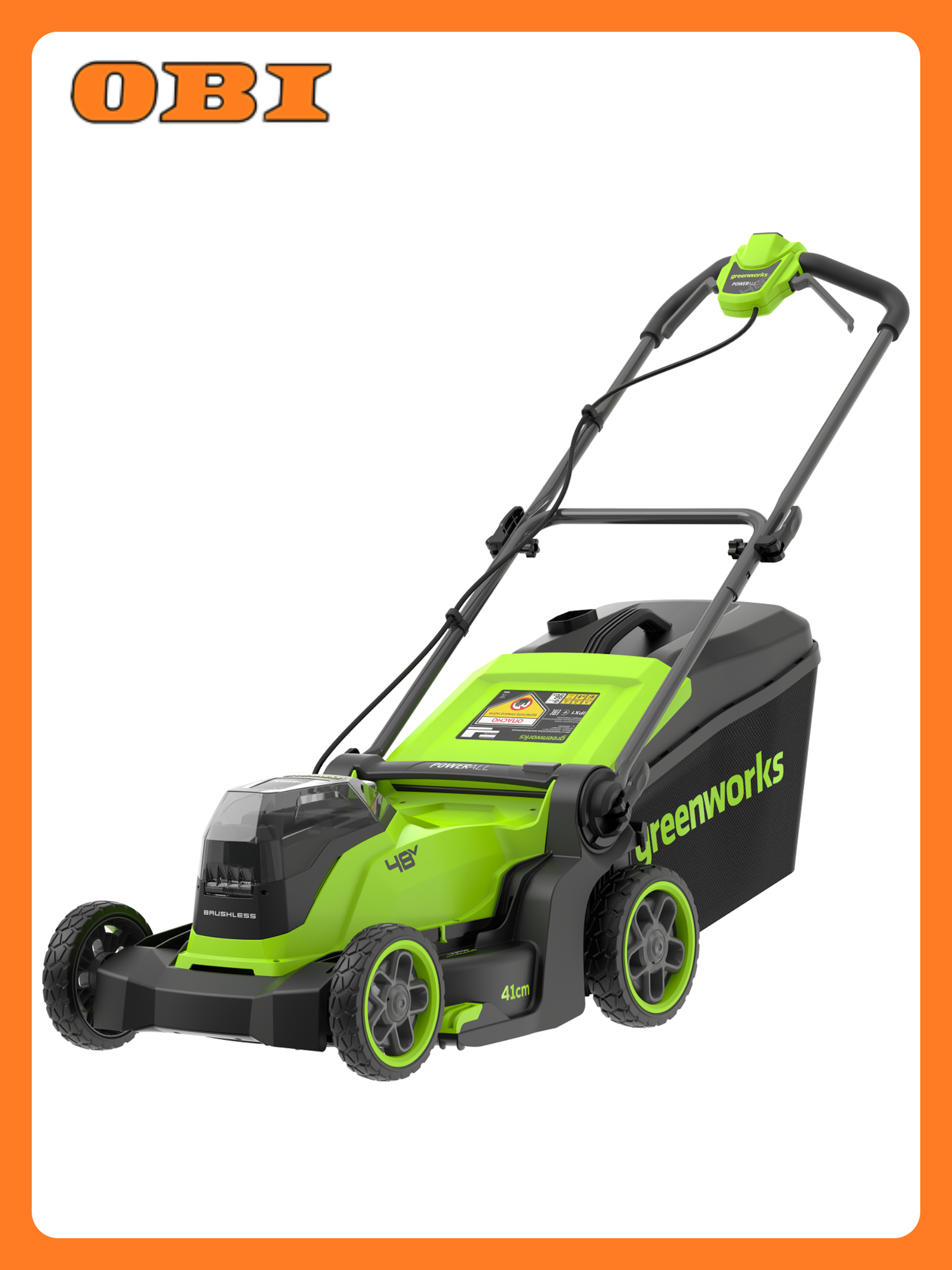 Газонокосилка аккумуляторная GREENWORKS GD24X2LM411 2520907UD 24В 41 см 4 А·ч 2хАКБ и З/У