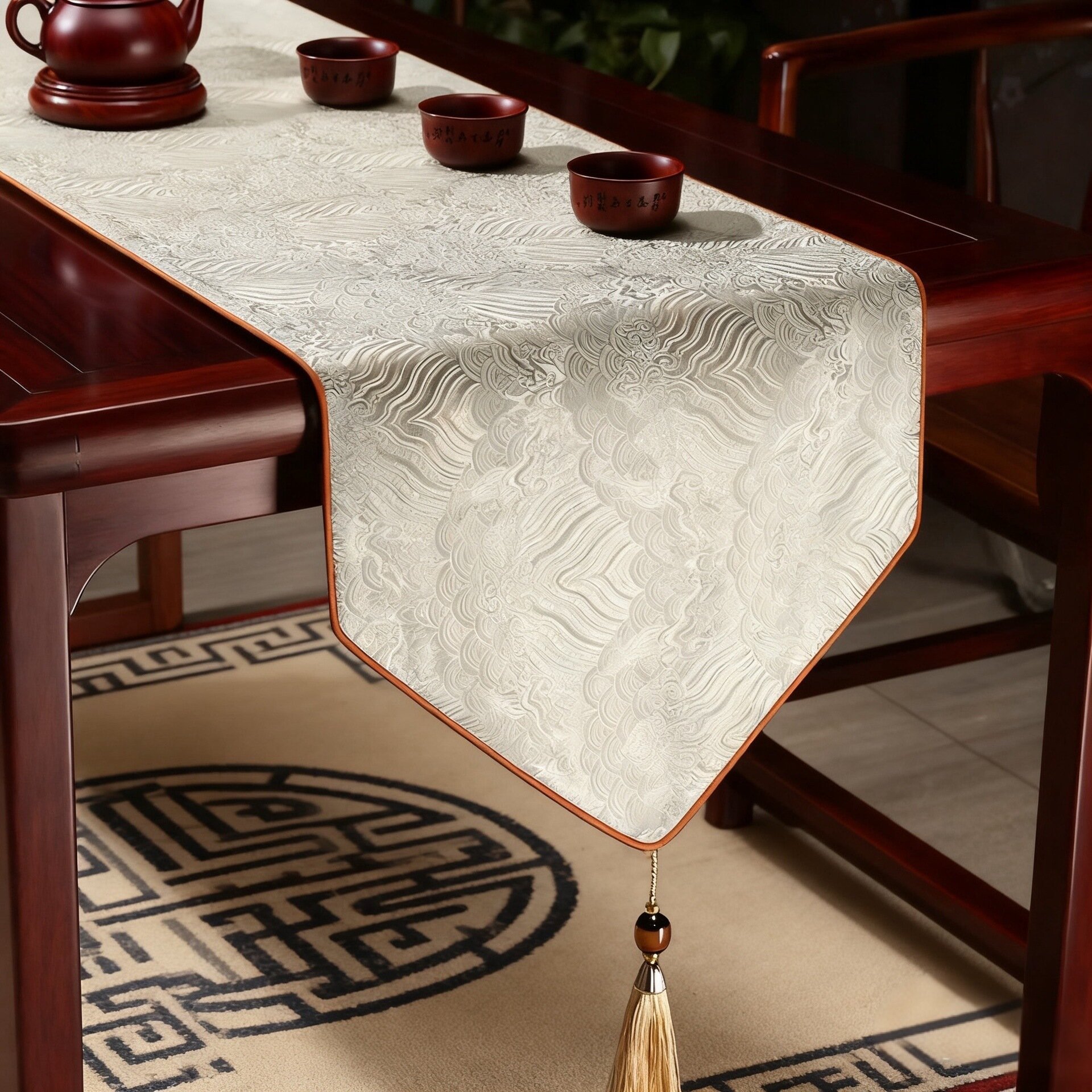 Скатерть в китайском стиле, новый китайский стиль, легкая роскошь, высококачественная скатерть для кофейного стола, декор для чайного стола, скатерть для обеденного стола, коврик для телевизионного шкафа, кровать