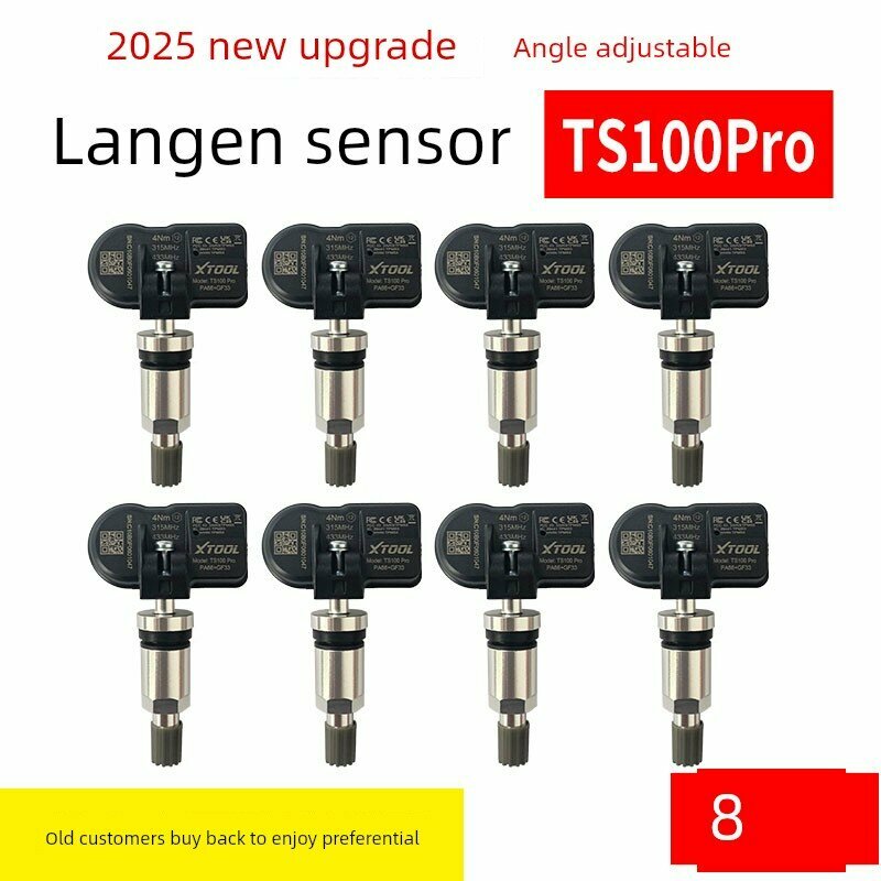 Комплект из 8 шт TPMS датчиков давления в шинах Lannar TS100TP150 программируемые