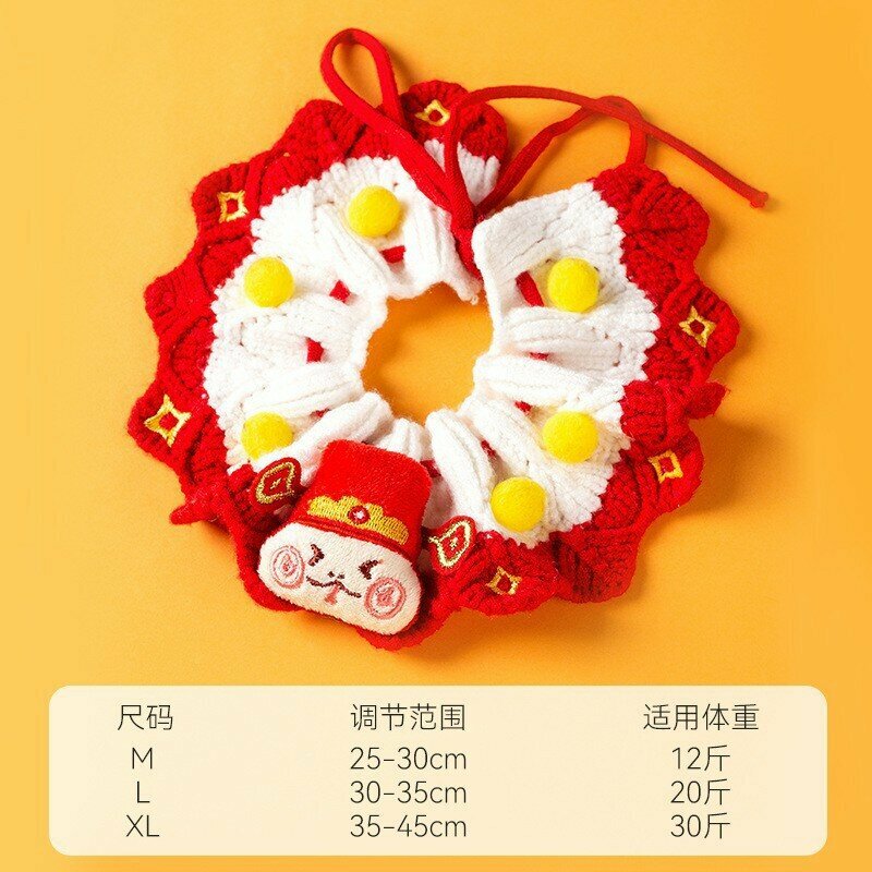 Новогодний вязаный ошейник для питомцев, рождественский праздничный регулируемый утеплитель для шеи, декор для собак, треугольный нагрудник для кошек