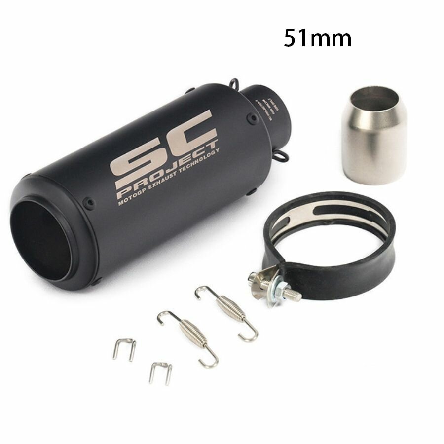 Глушитель Sc Project 51 мм прямоток универсальный для мотоцикла, квадроцикла, питбайка