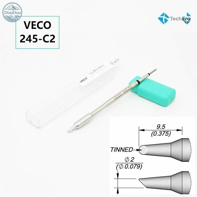 VECO Бессвинцовое паяльное жало C245- C2 Совместимая рукоятка сварочного сопла C245, быстрый нагрев, 1 предметов