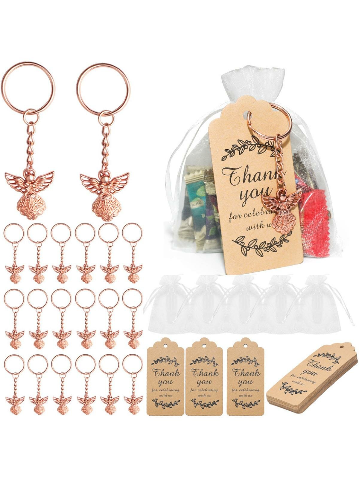 Набор из 30 брелоков с сумкой, практичный подарок для семьи и друзей