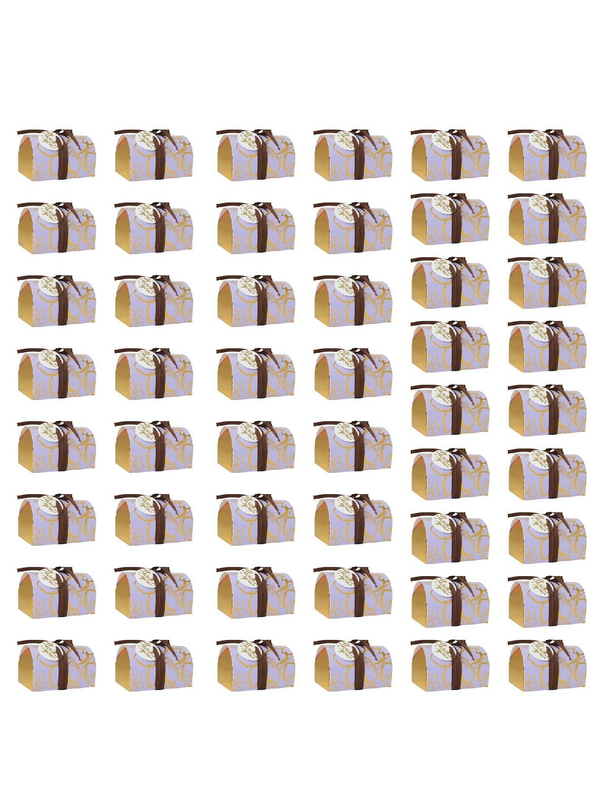 Набор из 50 элегантных коробок конфет, конфетные коробки с лентой для различных случаев