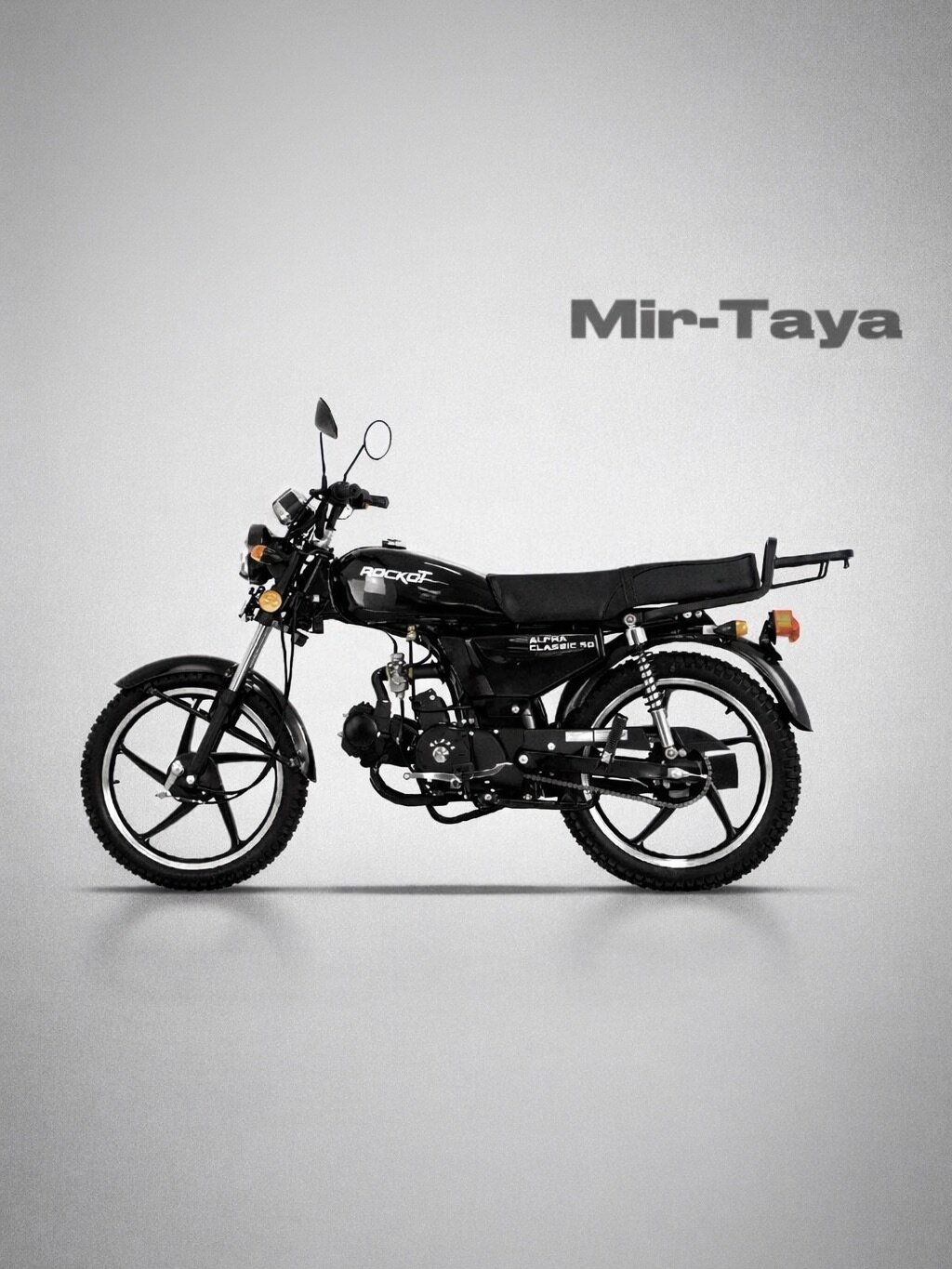 Мопед ROCKOT Alpha Classic, бензиновый, 120 см3, 4-тактный, электростартер, чёрный