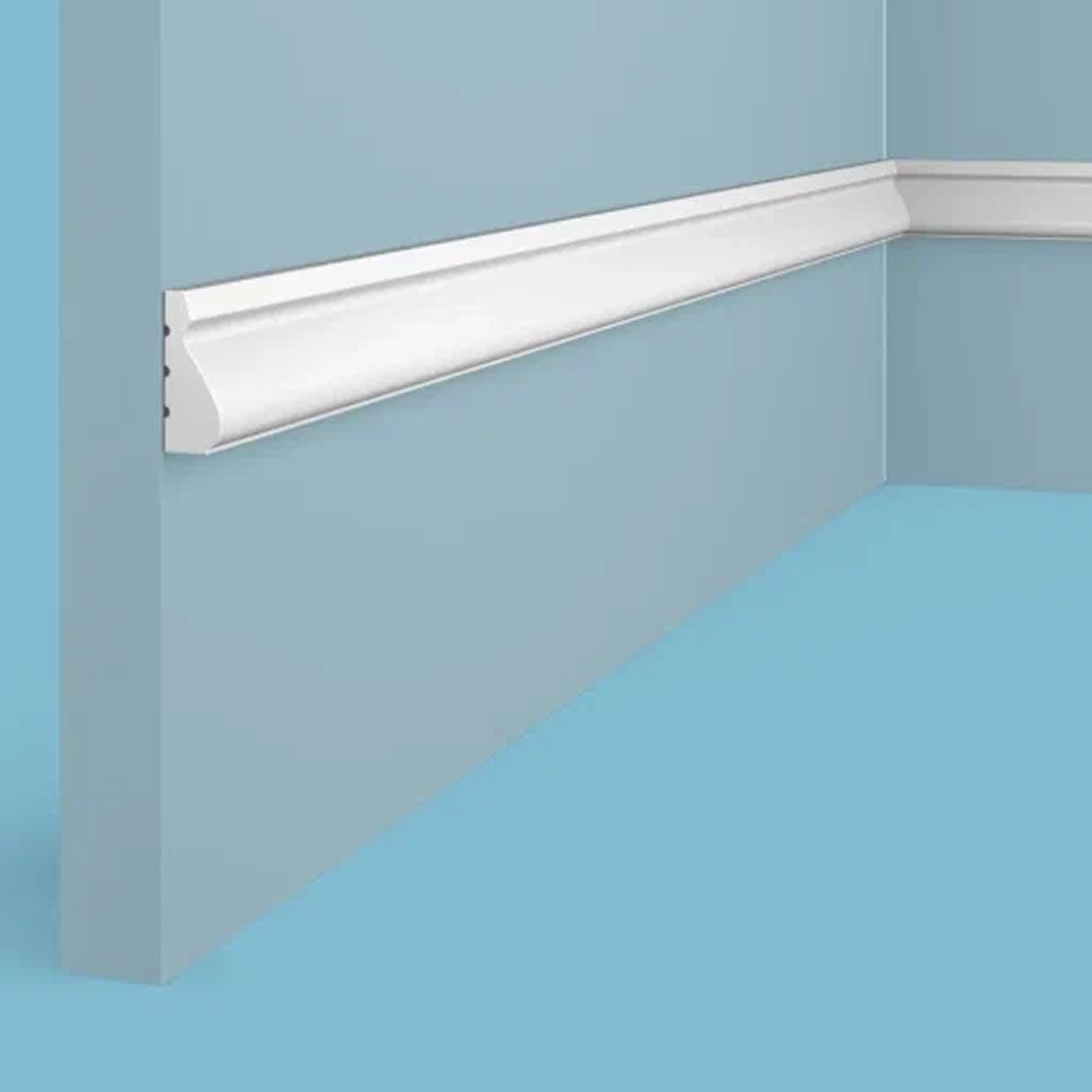 Молдинг EVRO PLINT VR413, 2.8x175 см, белый, под покраску, клеевой монтаж