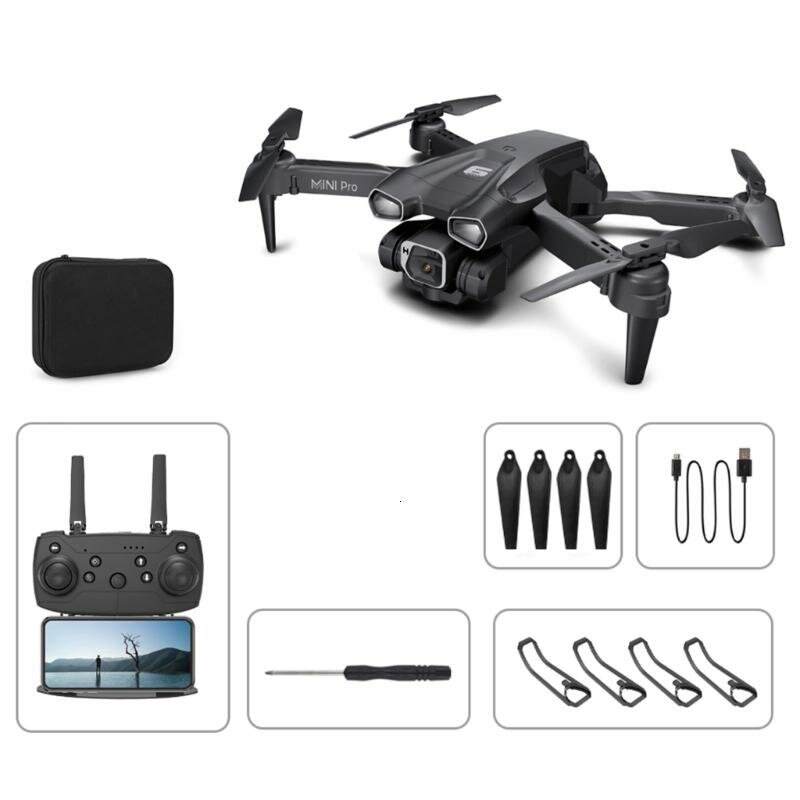 Беспилотник с камерой 4K, FPV, с аккумуляторами и чехлом, Двойной объектив