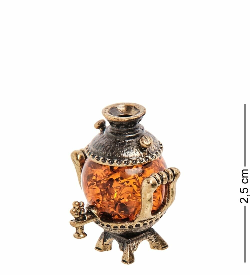 Фигурка Самовар (латунь, янтарь) A2163879 Народные промыслы бронзовый