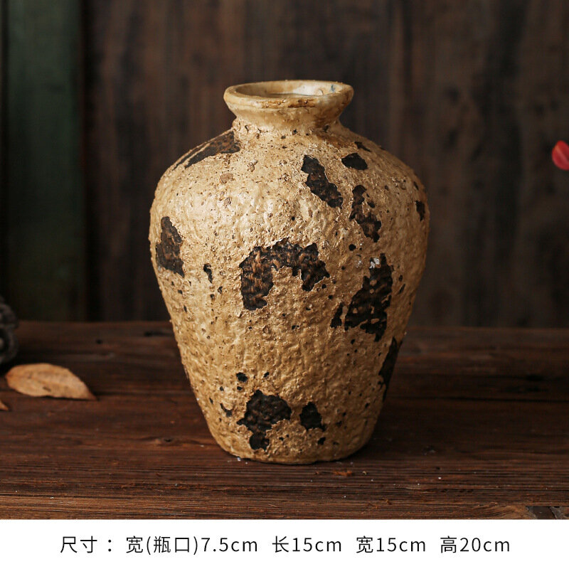 Ретро-вазы в новом китайском стиле, декоративные керамические украшения в деревенском стиле для прихожей, прикроватной тумбочки, тумбы под телевизор, для цветочных композиций, керамическая ваза для дома.