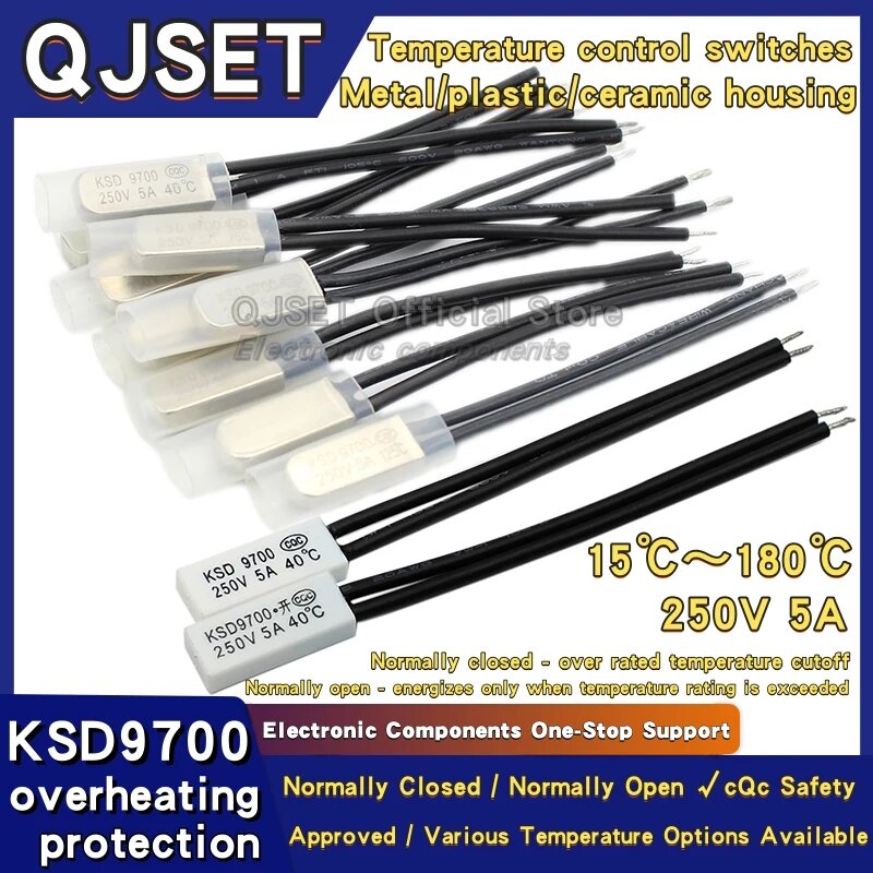 5 шт. Биметаллический переключатель KSD9700 5A Metal-NC, 160 degrees