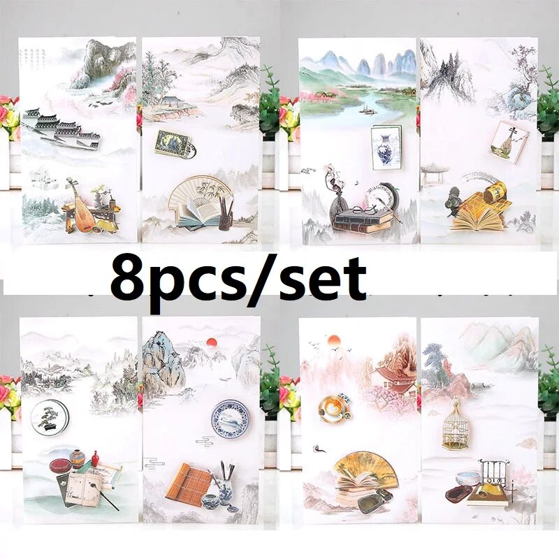 Винтажные открытки с пейзажами 8 шт. B37