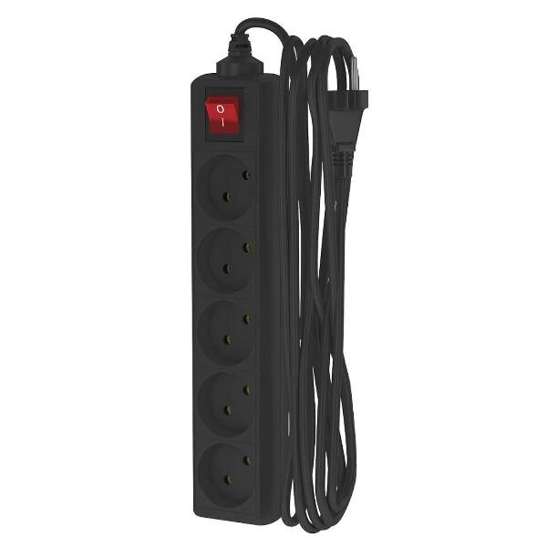 Удлинитель Фотон 22728 10-55S (5м, 5 розеток, черный)