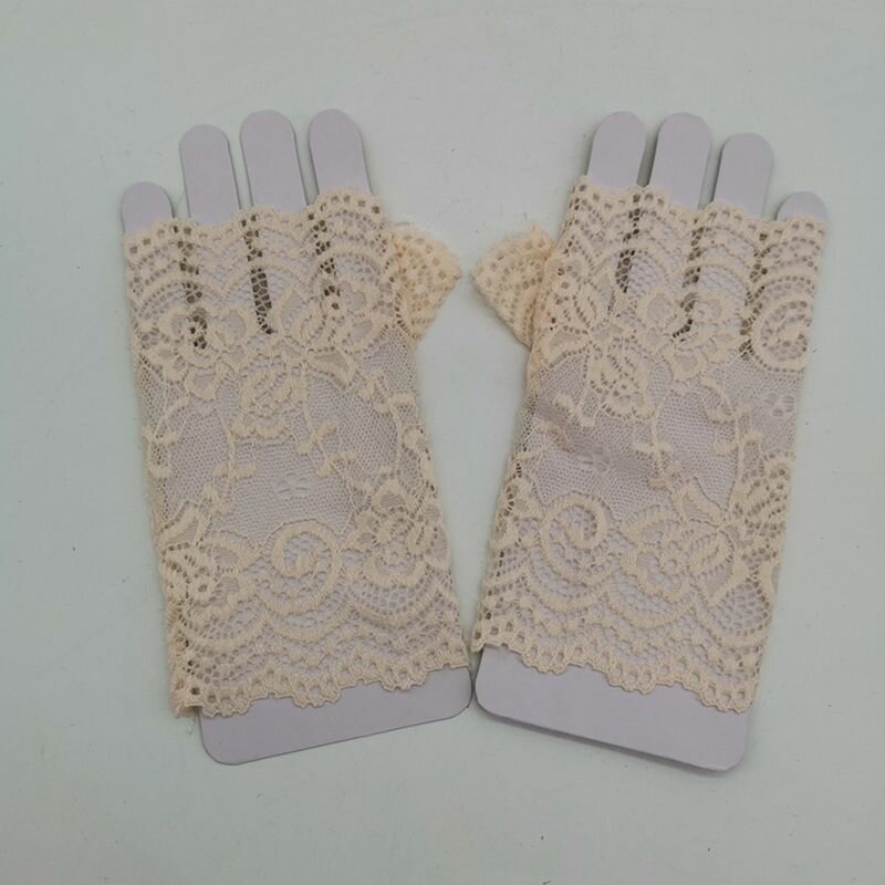 Сексуальные кружевные перчатки без пальцев с вырезами, Митенки, 1 пара