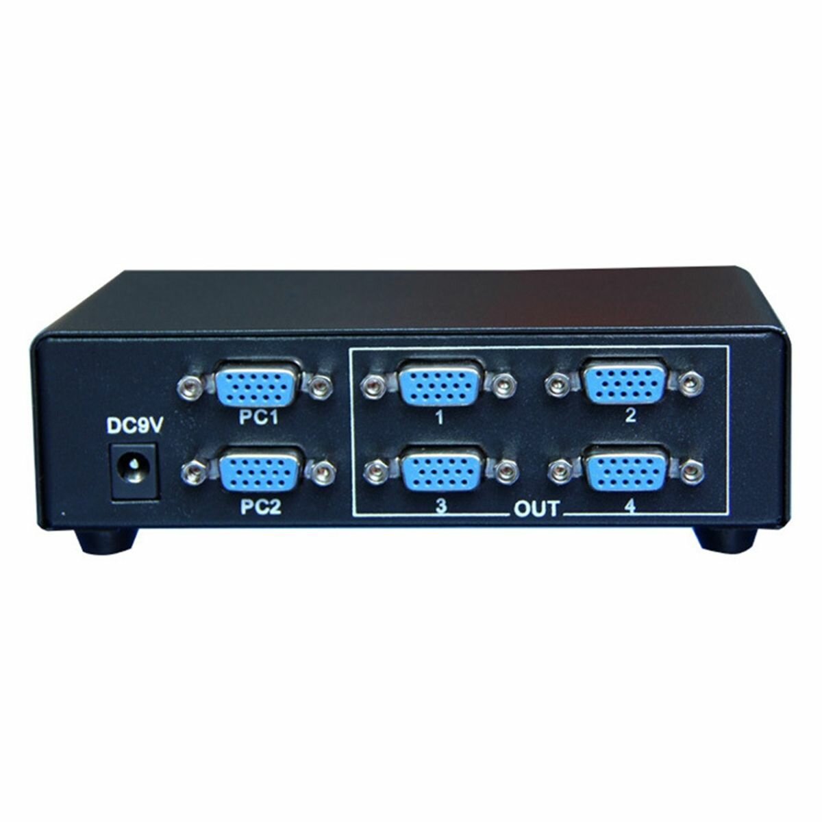 Разветвитель VGA 2 в 4 выхода, коммутатор, распределение видеоигр, 350 МГц, поддержка 1920x1440 с ИК-пультом дистанционного управления, вилк