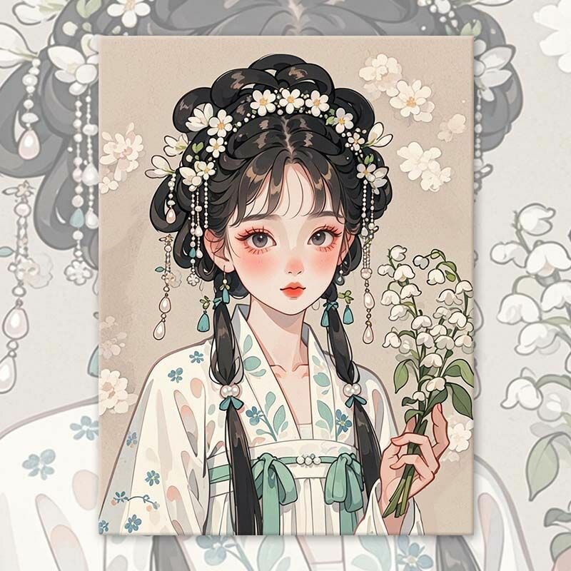 Горячая распродажаЦифровая масляная живопись для девочек-цветочниц, DIY раскраска, ручная роспись, акриловая масляная краска, снятие стресса, исцеляющая живопись