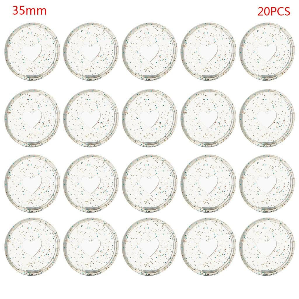 20 шт. блестящие сердцевидные кольца для папок, L