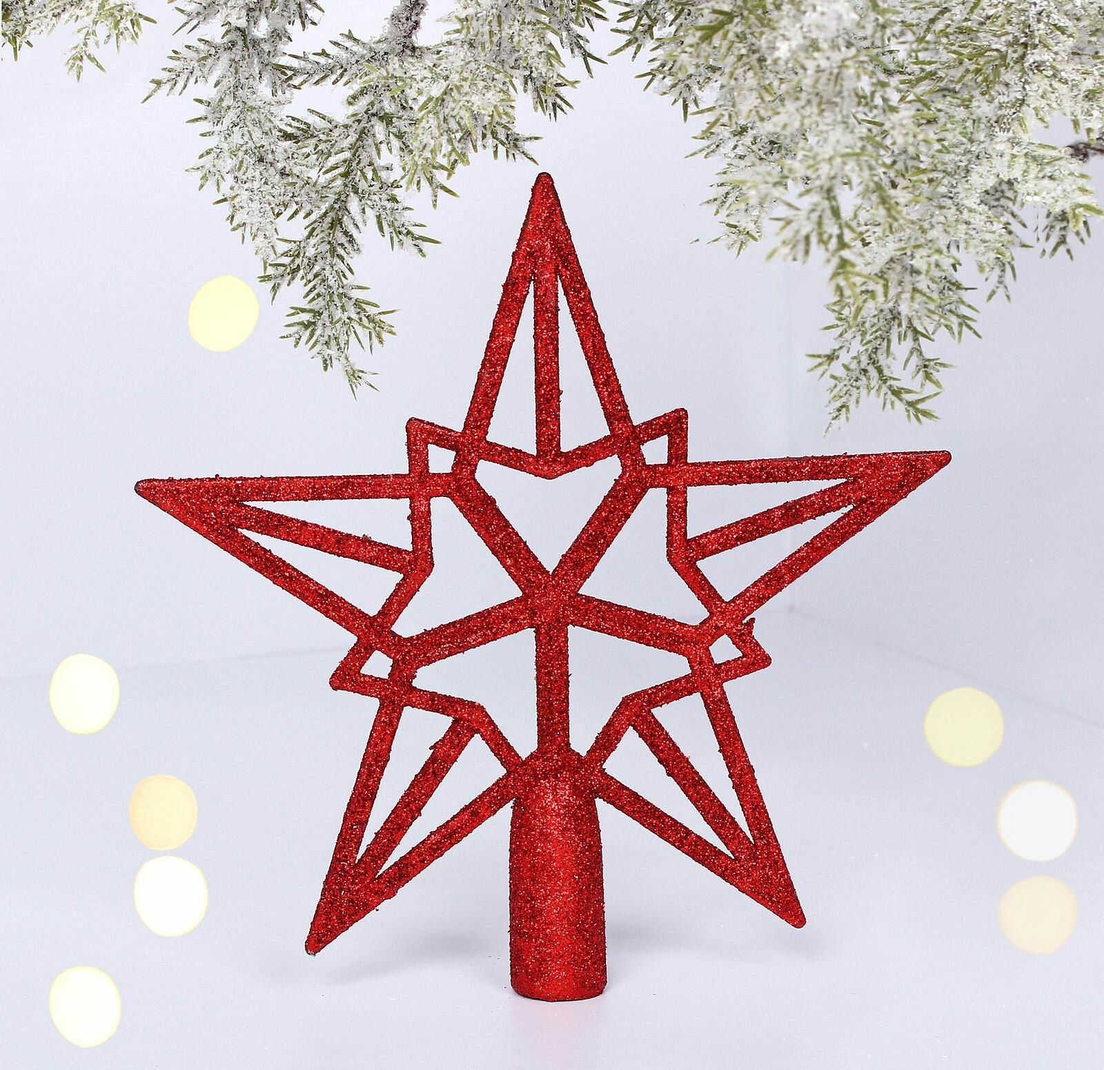Звезда на ёлку Серпантин 20х20 см "Путеводная звезда", Красная