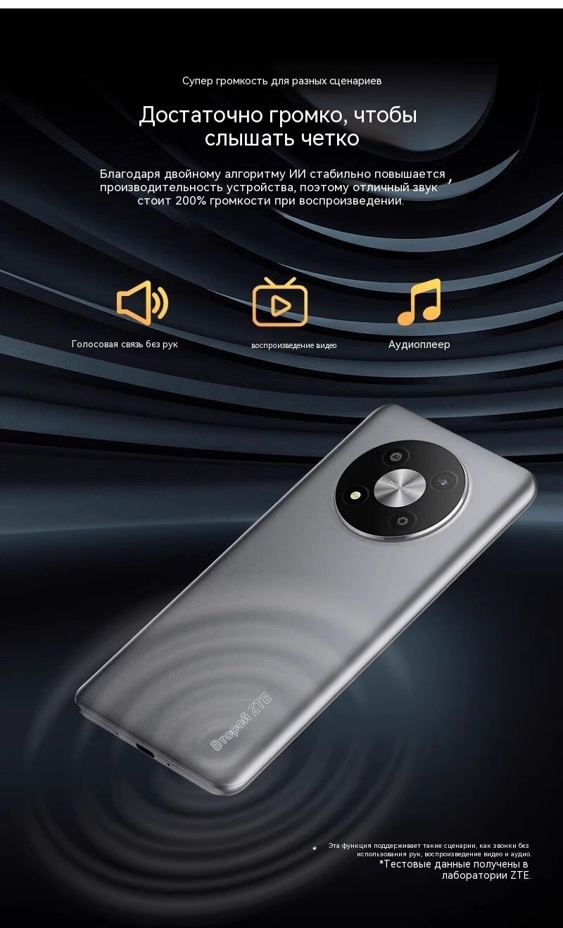 Смартфон ZTE Yuanhang 41 8/128ГБ, экран с частотой обновления 90Гц, аккумулятор 5000мАч, две SIM