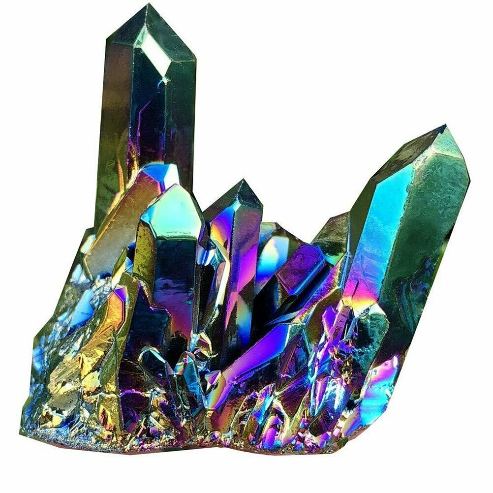 Натуральный красочный Радужный хрустальный камень, натуральный горный хрусталь, кластер, геодезический камень, образец домашнего декора
