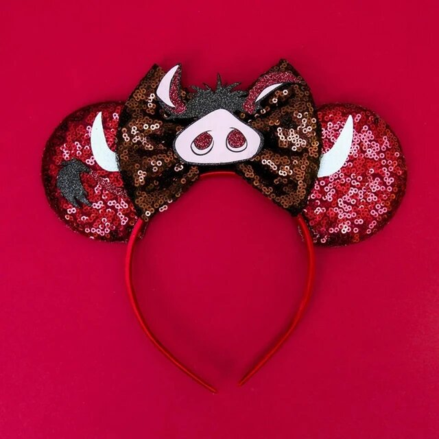 Повязки на голову с ушками Микки Мауса от Disney, аксессуары для волос для вечеринок для девочек и женщин, повязки на голову с Минни Маус, детские повязки на голову с бантиками и пайетками, подарки.