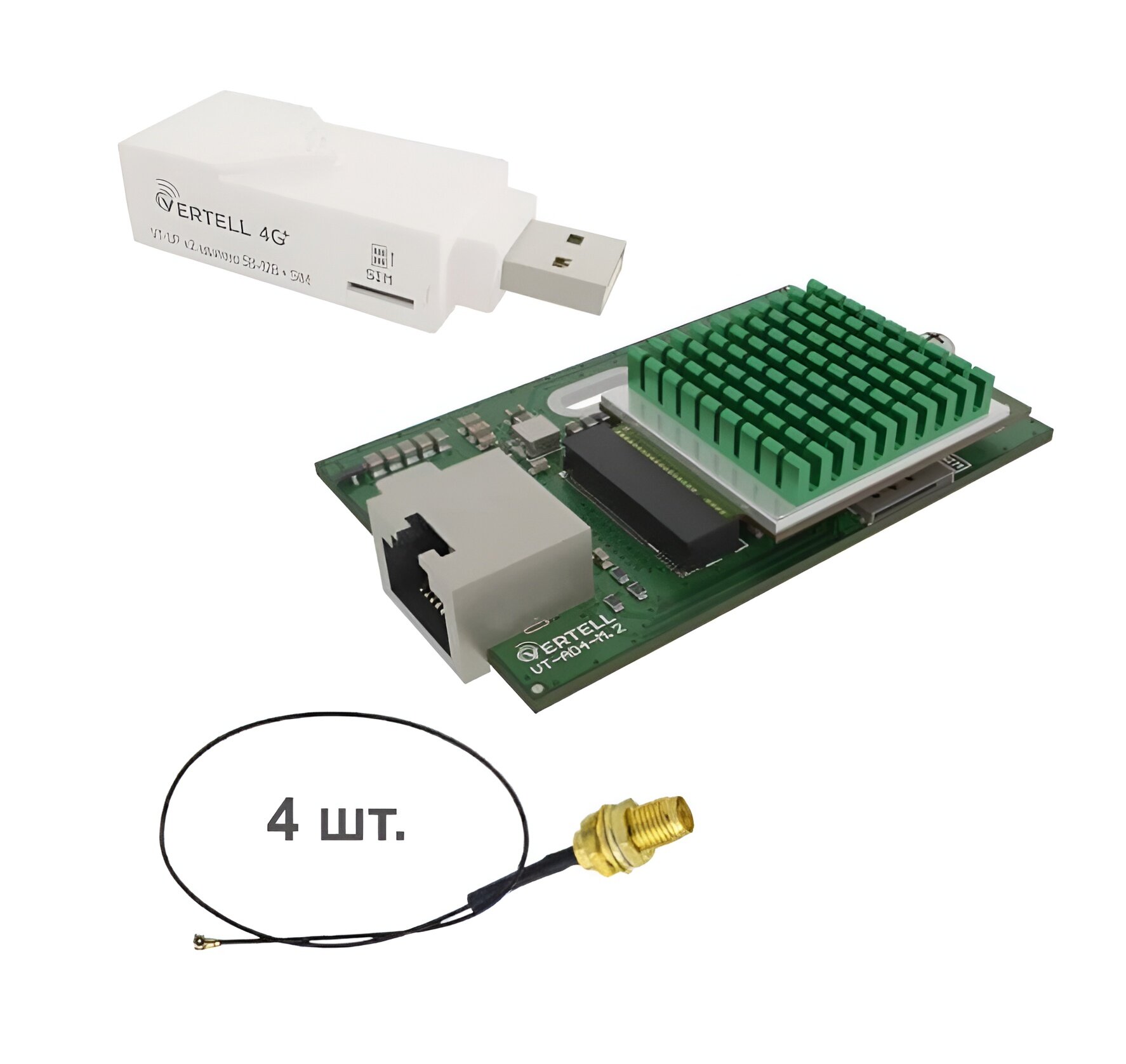 Модем Cat.9 на базе Fibocom L850-GL с VT-AD4-M2 и VT-UP v.2 + SIM