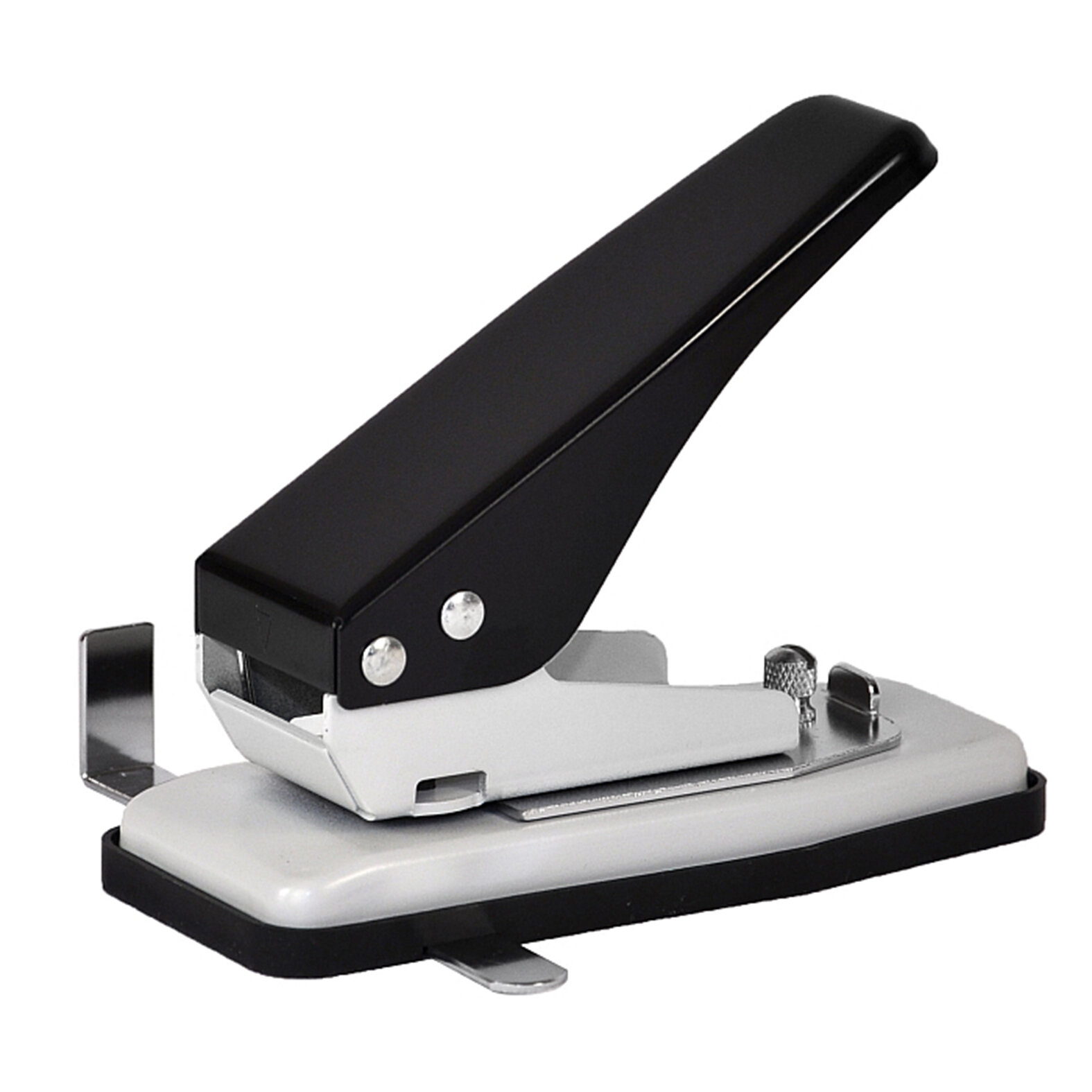 Дырокол Warrior #33060a-1, с линейкой, евроотверстие, металлический корпус, черный