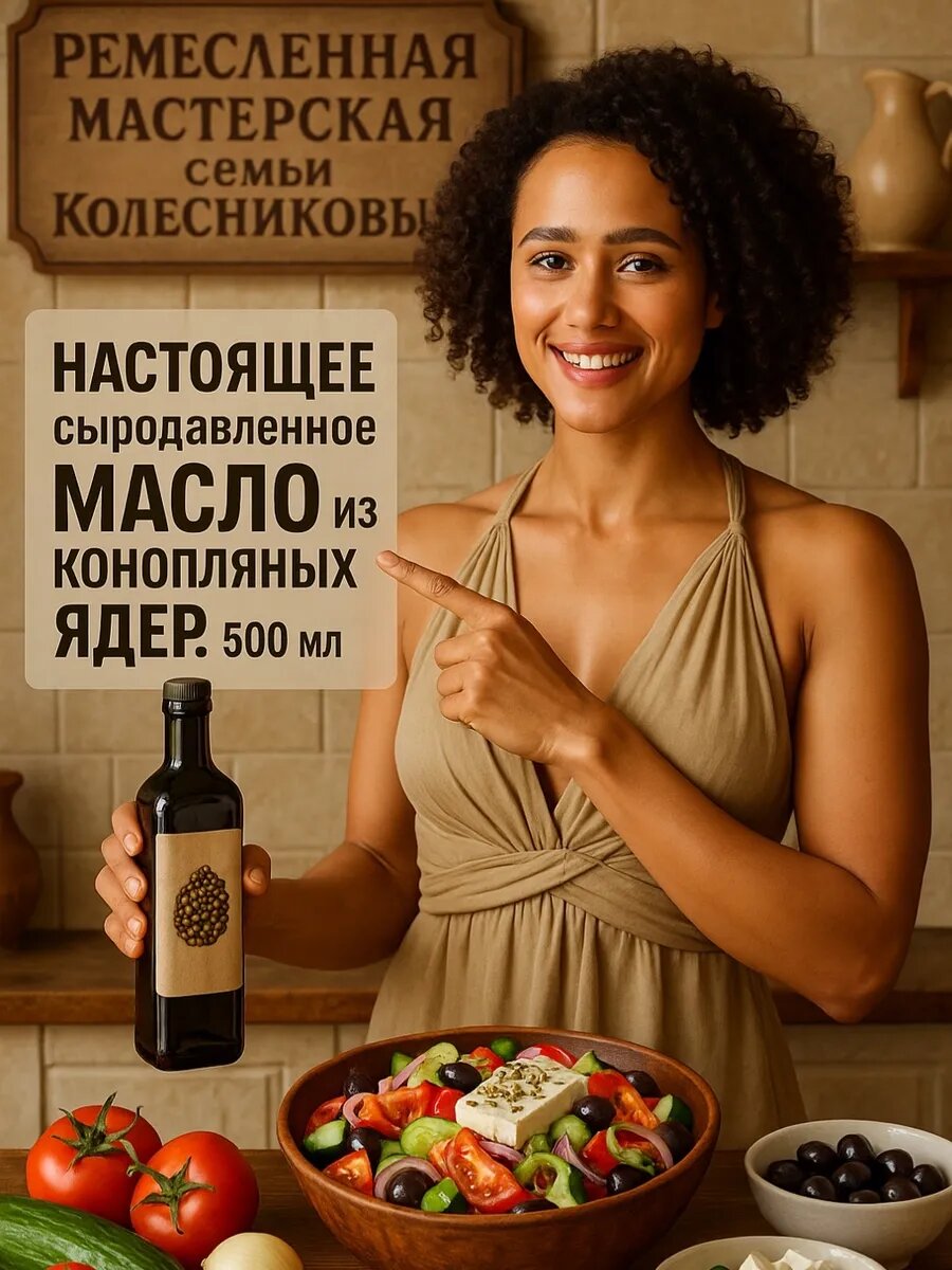 Сыродавленное Конопляное масло из ядер - 500 мл.