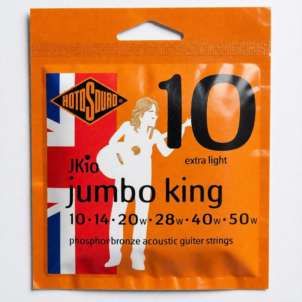 Струны для акустической гитары ROTOSOUND JK10 JUMBO KING STRINGS PHOSPHOR BRONZE (10-50)