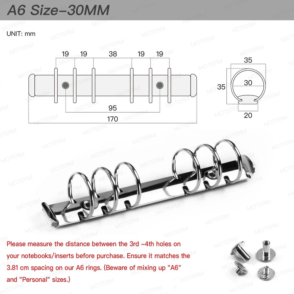Металлические кольца-зажимы Motorm A6 30 мм, Silver