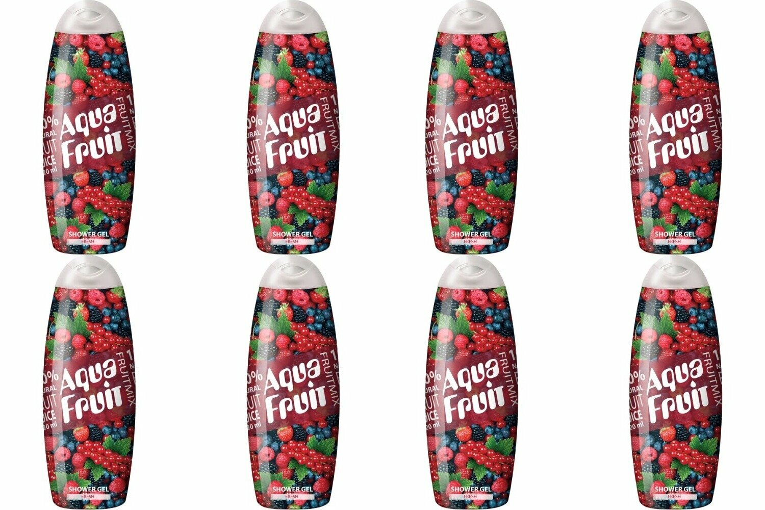 Гель для душа AQUAFRUIT Fresh, 420 мл, 8 шт