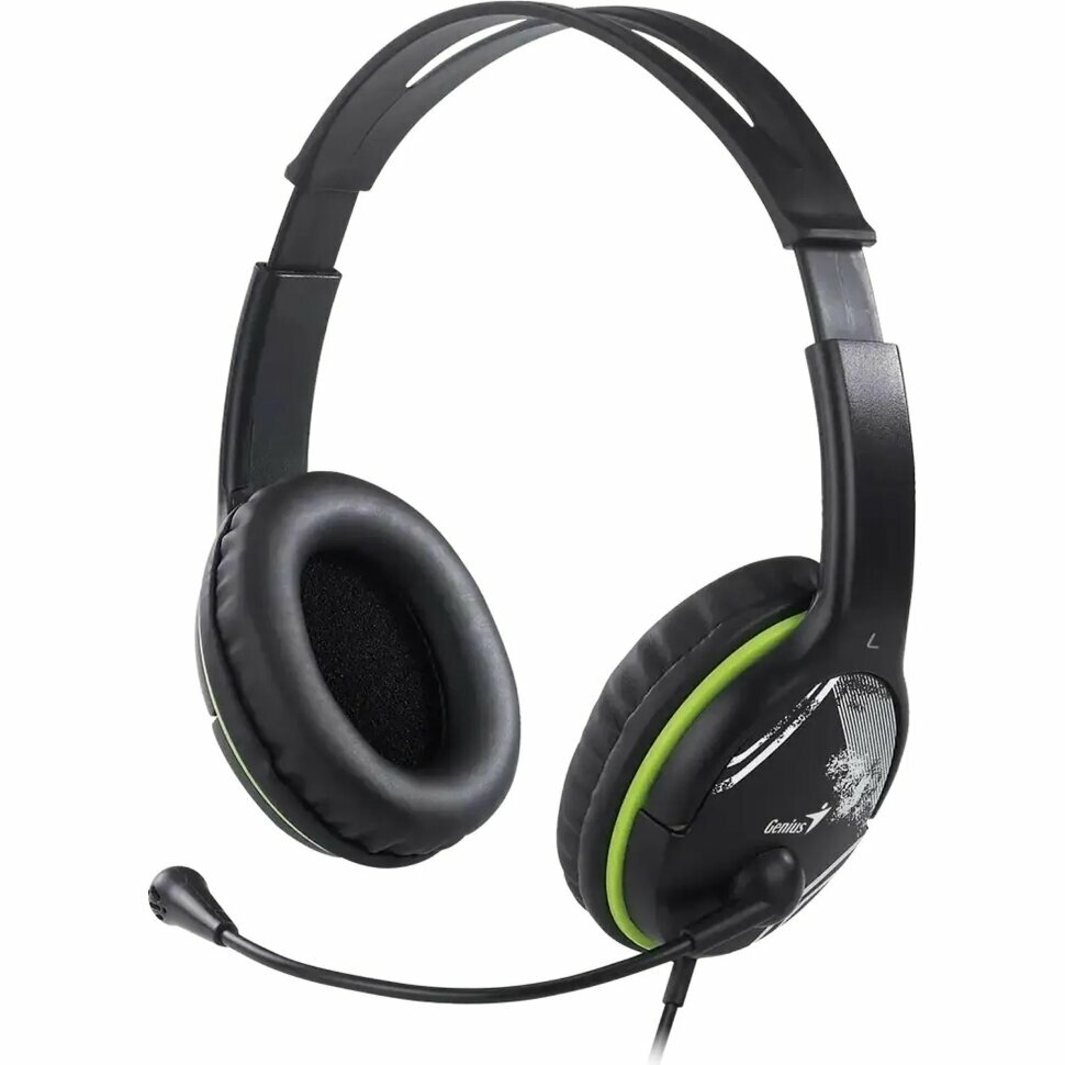 Гарнитура проводная Genius HS-400A черный/зелёный 31710031400, 2508221