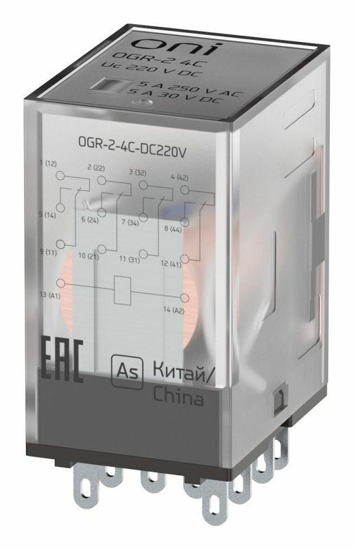 Реле общего назначения OGR-2 4C 220В DC ONI OGR-2-4C-DC220V