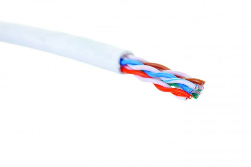 Кабель U/UTP кат.5E 4 пары 24 AWG нгA-HF внутр. прокладки бел. коробка (305м) Eurolan 19C-U5-12WT-B305
