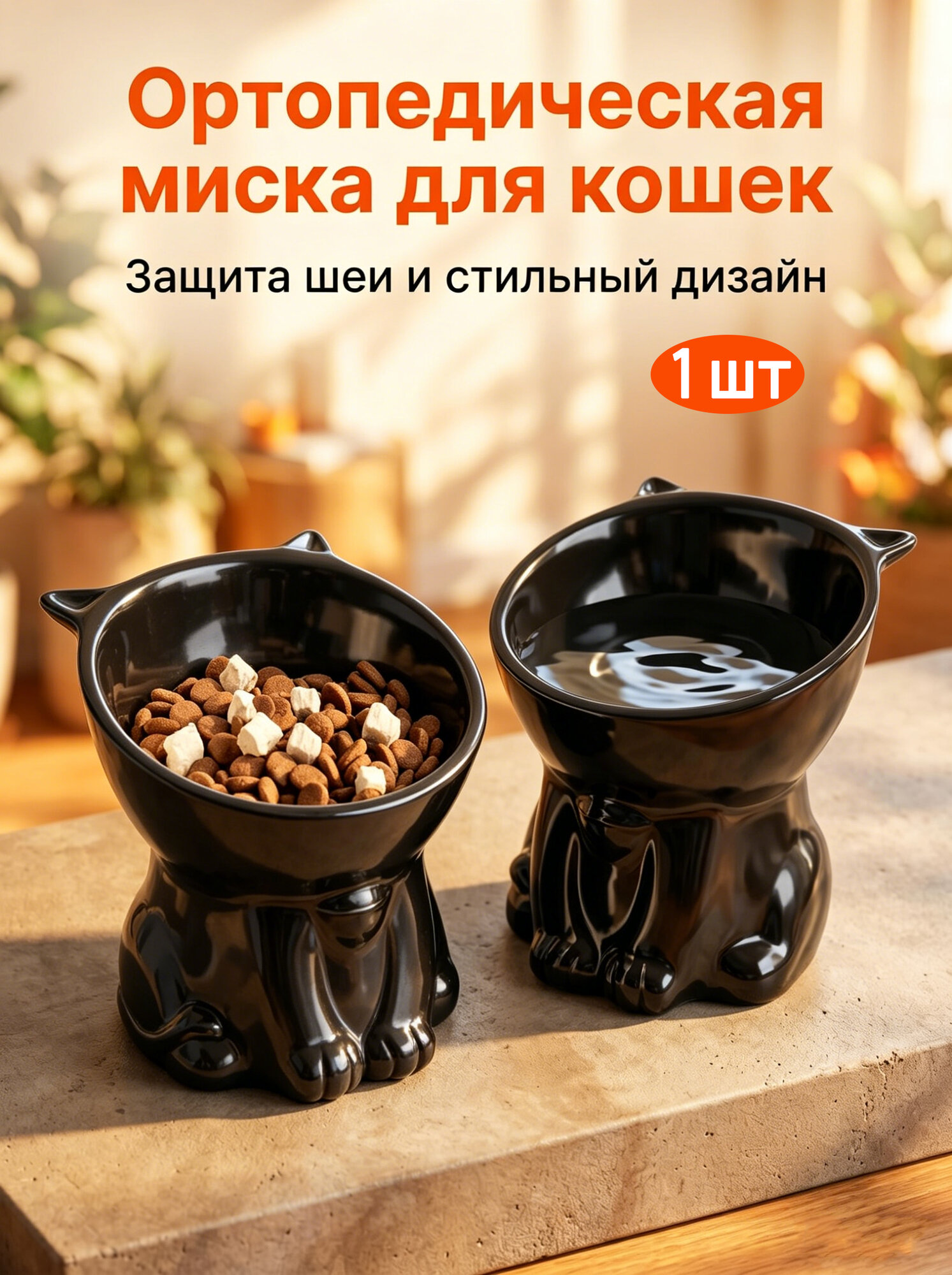Миска для корма для домашних животных большой емкости для кошек