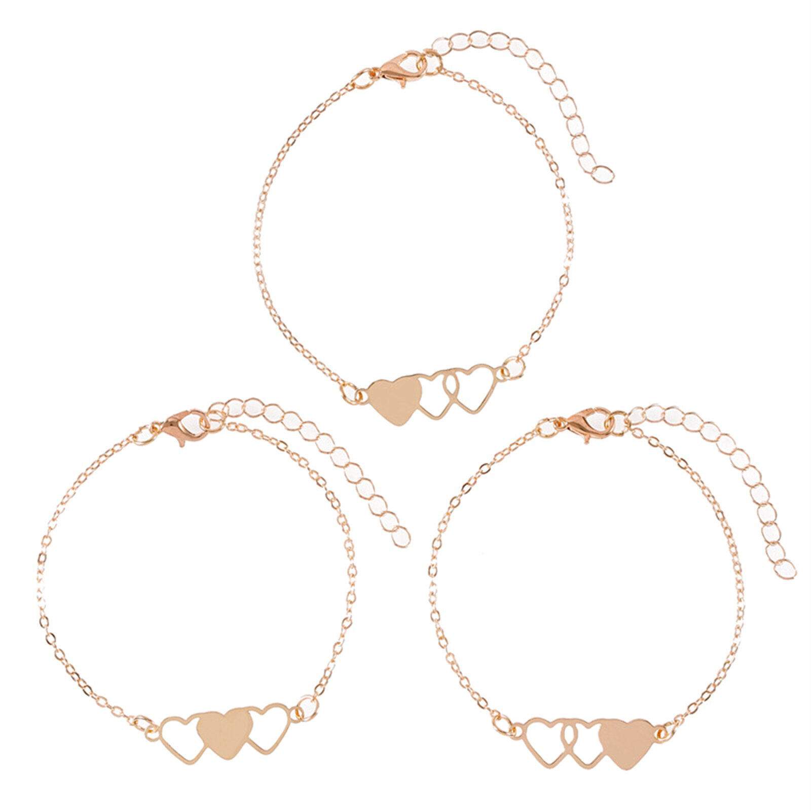 3 шт./компл. Подвеска в Виде Сердца, Дружба, Регулируемый Браслет для Подарков Лучшему Другу