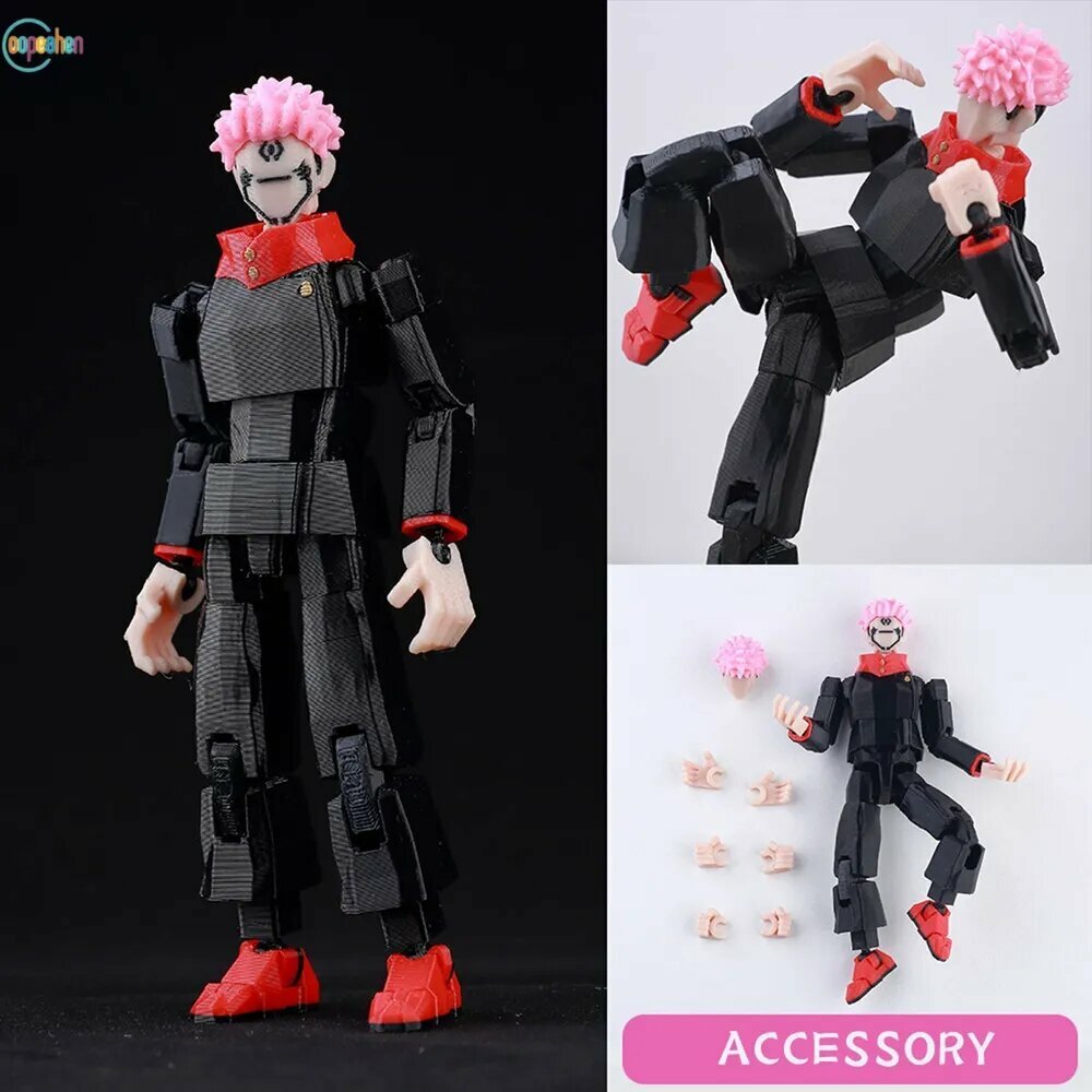 Jujutsu Kaisen Сукуна 3D печатная подвижная экшен фигурка Lucky Dummy 13, коллекционная модель манекен