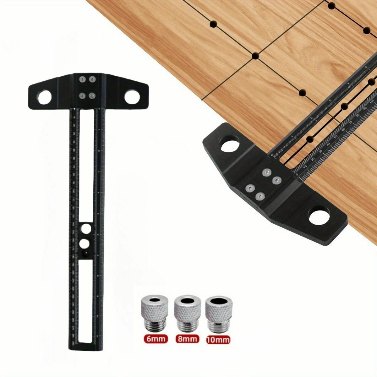 Линейка, универсальный инструмент, для разметки и сверления, алюминий, 30см