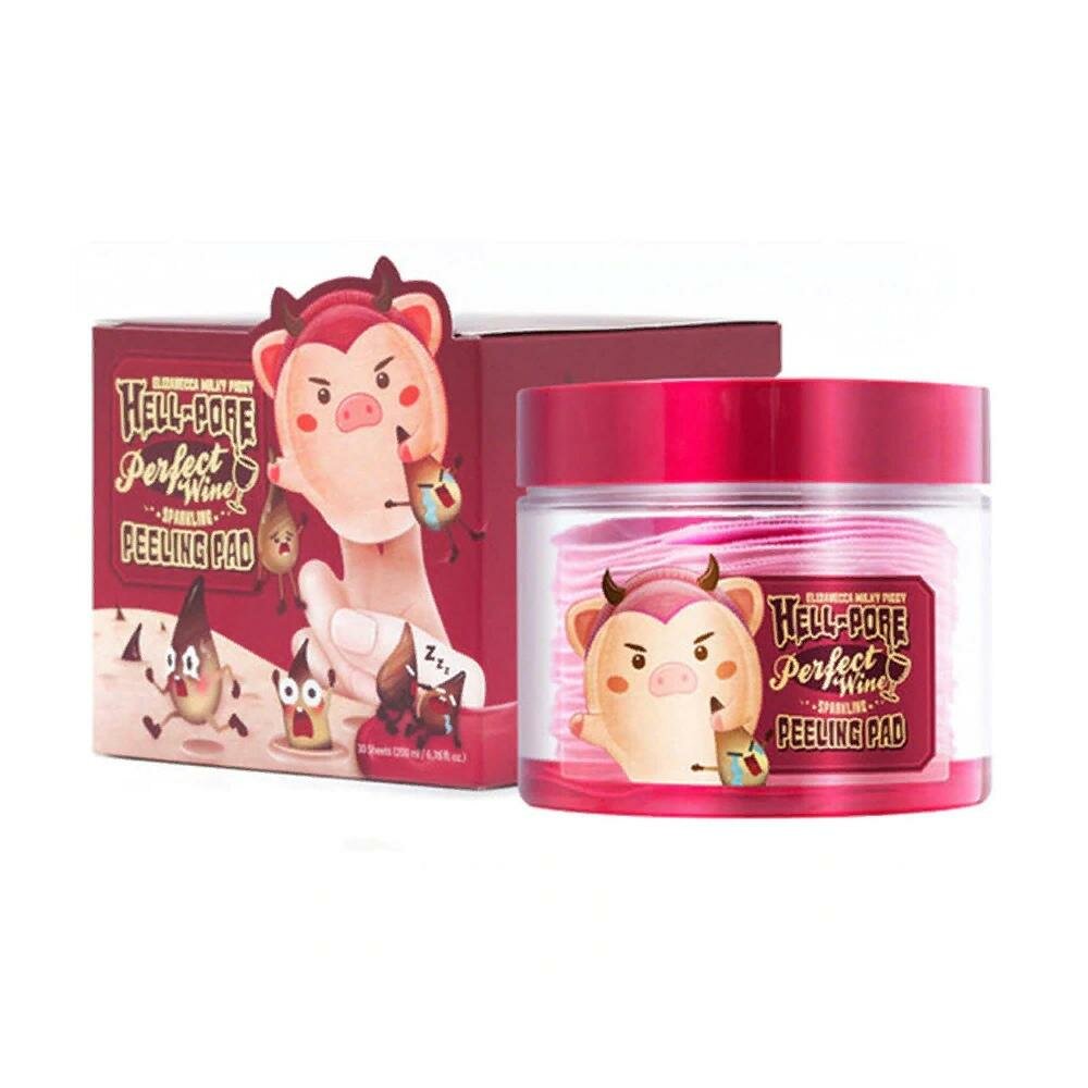 Elizavecca Пилинг-пэды с красным вином Hell-Pore Perfect Wine Sparkling Peeling Pad