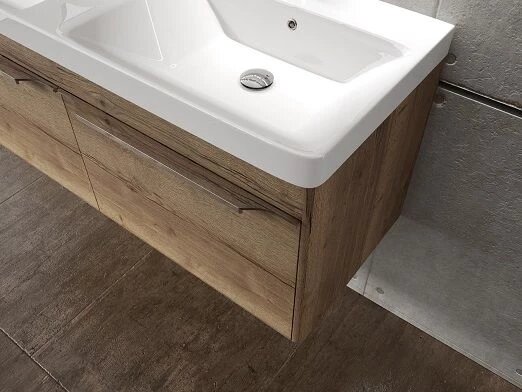 Раковина IBX керамическая двойная 120 см, цвет белый PARIS120