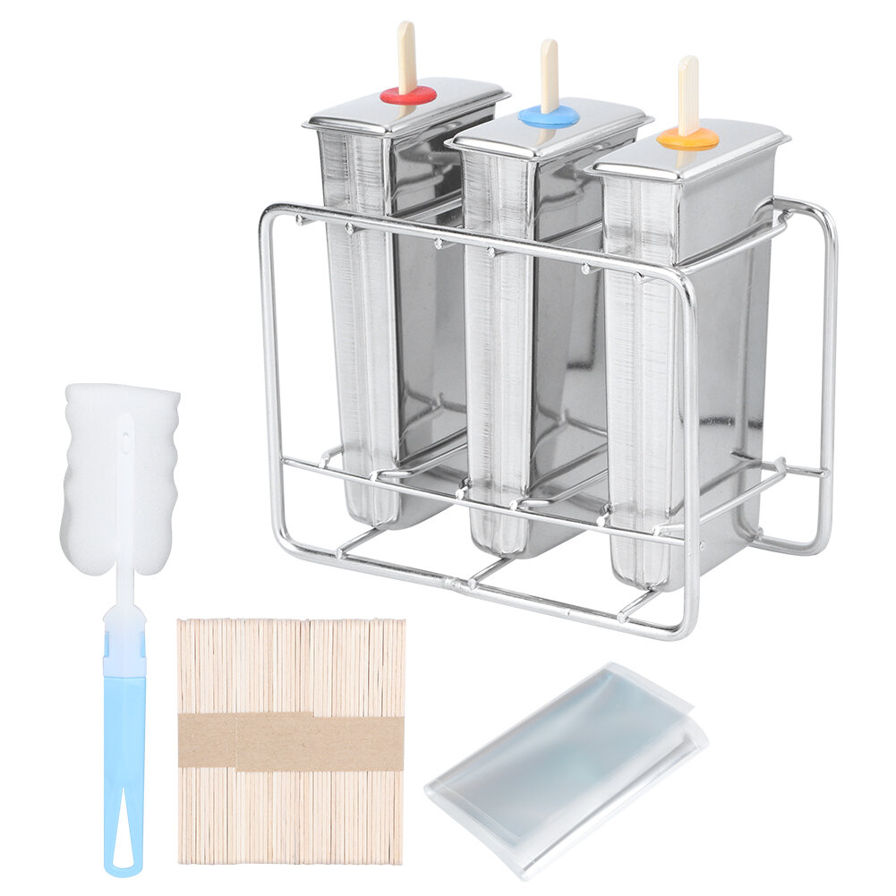 Домохозяйство 304 Мороженое из нержавеющей стали DIY с набором для чистящей щетки (кухонный инструмент 3PCS Плоский мороженое из нержавеющей стали кронштейн)