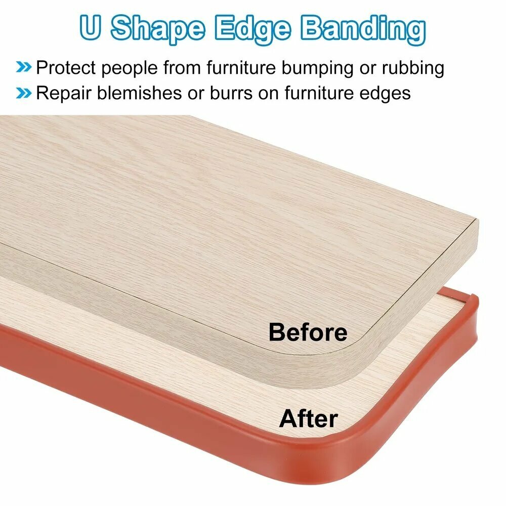 UXcell U-образный кант 16.4Ft (16мм) черный для столешниц