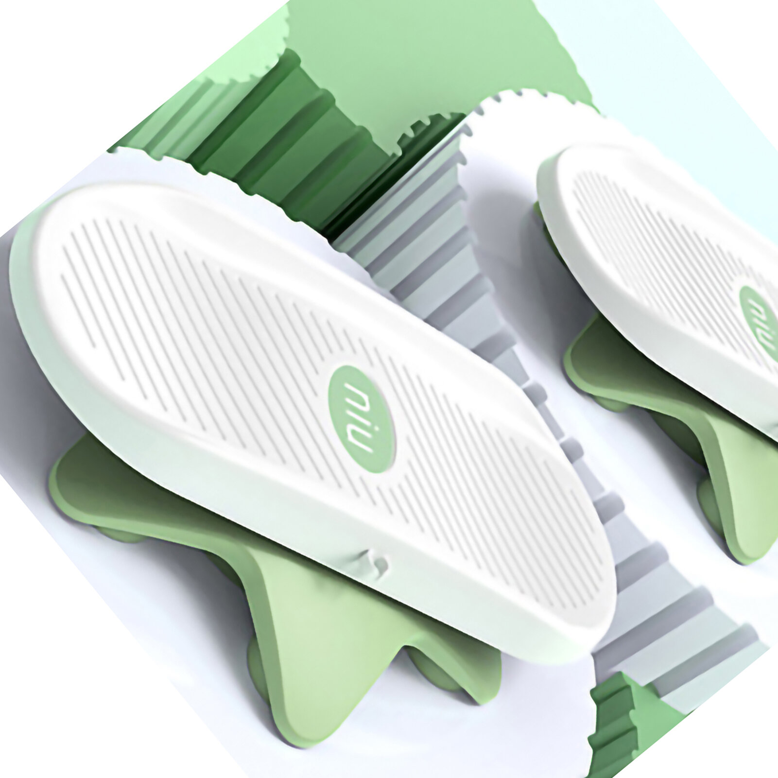 Пара антискользящих дисков для упражнений с педалями для талии, диски для танцев и фитнеса, зеленые