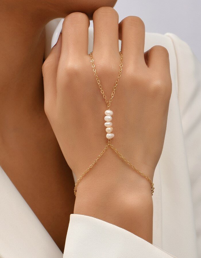 Слейв-браслет, жемчуг имитация