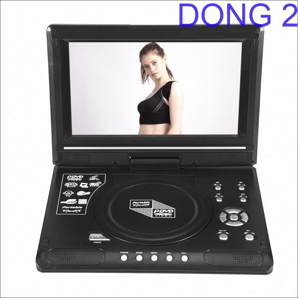 9,8-дюймовый портативный мобильный DVD с мини-телевизором, HD-плеером, встроенной аккумуляторной батареей, поддержкой SD-карты/USB-порта/DVD