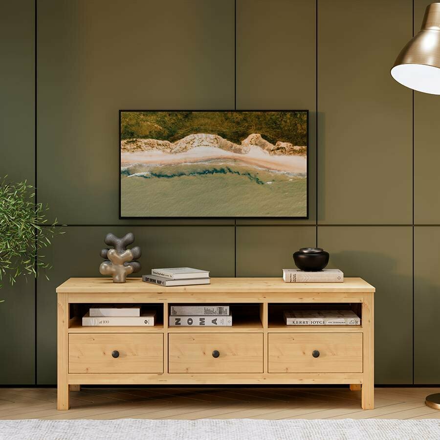 Тумба под ТВ Хемнэс Hemnes/ Кымор, 148х47х57 см, светло-коричневый