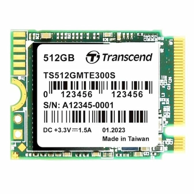 512 ГБ SSD M.2 накопитель Transcend MTE300S (TS512GMTE300S) - PCI-E 3.0, чтение - 2000 Мбайт/с, запись - 1100 Мбайт/с, 3D NAND