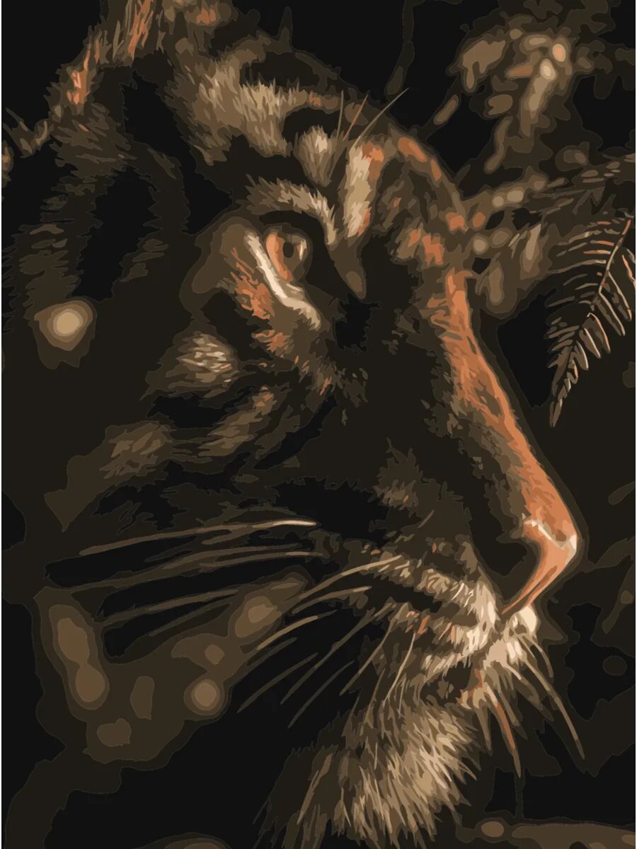 Картина по номерам 30x40 см тигр